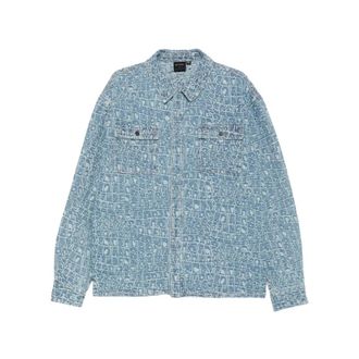Daily Paper Clothing Croc Jacquard Denimhemd - - Shirts - Herren - Blau - S