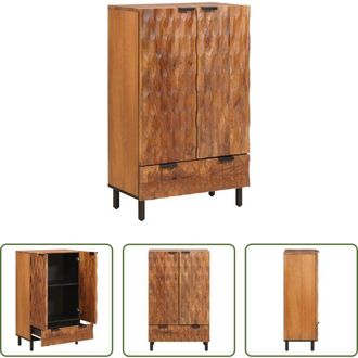 vidaXL Hochschrank Akazienbraun - Highboard mit T&uuml;r Akazienbraune Oberfl&auml;che 60 x 33 x 100 cm