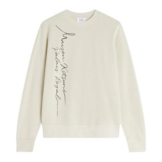 Maison Kitsun&eacute; Poetic Script Sweatshirt - - Sweatshirts & Hoodies - Herren - Beige - XL