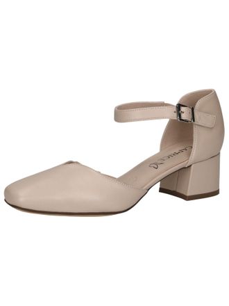 Caprice Damen Pumps aus Leder mit Klettverschluss, Beige (Beige Nappa), 37 EU