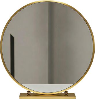 Generic Spiegel Schminkspiegel Tischspiegel Verzerrungsfreie Reflexion f&uuml;r Badezimmer Wohnzimmer Schlafzimmer(Gold,50 cm)