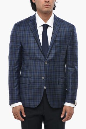 Corneliani Blazer aus Schurwolle GATE mit Vichy-Karo-Muster Corneliani