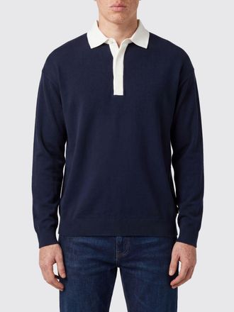 HUGO BOSS Polo en maille en coton et laine vierge avec finitions contrastantes