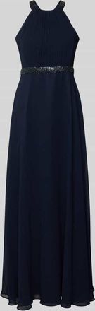 Vera Mont Abendkleid mit Ziersteinbesatz und Raffungen