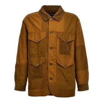 Comme Des Gar&ccedil;ons Homme, Vestes, Brun, Taille: L Veste en toile avec empi&egrave;cement en velours c&ocirc;tel&eacute;