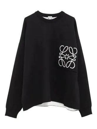 Loewe Sweatshirt mit Logo-Stickerei - Schwarz