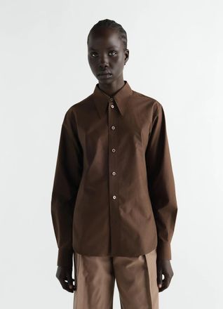 Christophe Lemaire Womens Chemise &Agrave; Col Pointu Brown Shirt