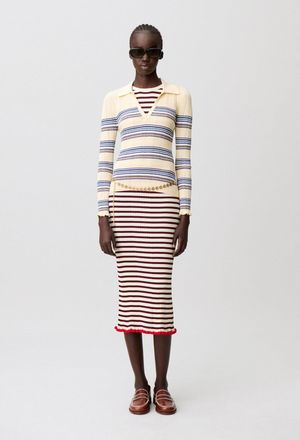 Claudie Pierlot Stricktop mit bunten Streifen