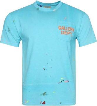Gallery Dept. t-shirt en coton à effet taches de peinture - Bleu