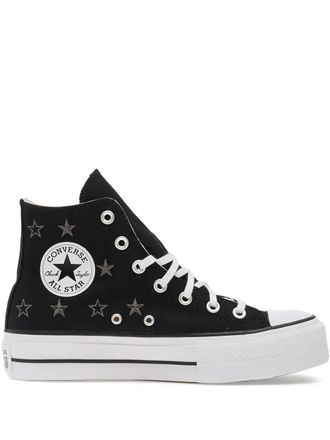 Converse Chuck Taylor star-embellishment platform-sole sneakers - Noir