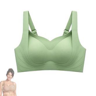 Generic Soutien-gorge rehausseur sans fil &agrave; couverture compl&egrave;te pour toute la journ&eacute;e, soutien confortable, push-up, doux, respirant, sans couture, bretelles 