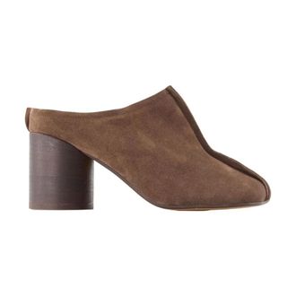 Maison Margiela Mules &agrave; talon bloc en daim - Femme - Chaussures - Brun - Taille: 40 EU
