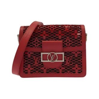 Louis Vuitton Sac bandouli&egrave;re mini Dauphine en dentelle Monogram Pre-owned - Femme - Pre-owned - Rouge - Taille: ONE Size