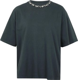 Golden Goose Femme, Tops, Vert, Taille: 42 FR D&eacute;tail Cristal &Eacute;toile T-shirt
