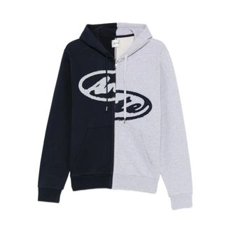Arte Homme, Sweatshirts et sweats &agrave; capuche, Gris, Taille: M Split Patch Zip Sweat &agrave; capuche