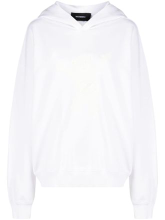 We11done hoodie New Teddy Logo en coton - Blanc