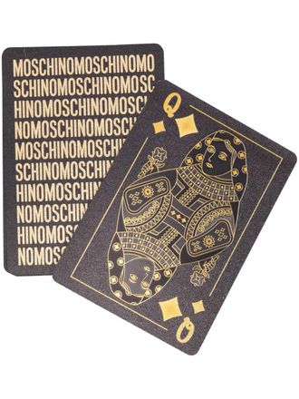 Moschino Spielkarten-Set mit Monogramm-Print - Schwarz
