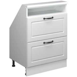 Vicco Armoire mansard&eacute;e Rion 60x81.6 cm - 2 tiroirs coulissants - Panneau de particules 16 mm - Rev&ecirc;tement m&eacute;lamine blanc