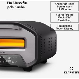 Klarstein PizzaForno elektrischer Pizzaofen - 1700 w, 430 &deg;c, duales Heizsystem, kompakter Elektro-Pizzaofen mit 7 Programmen & digitalem Display