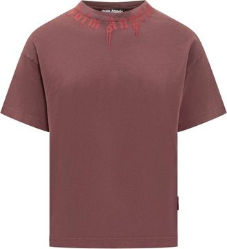 Palm Angels Homme, Tops, Rouge, Taille: XL Neck Logo Regular T-Shirt