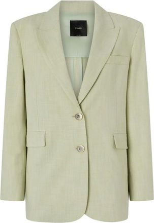 Pinko Pinko, Femme, Vestes, Vert, Taille: 36 FR Veste crois&eacute;e &agrave; effet rustique