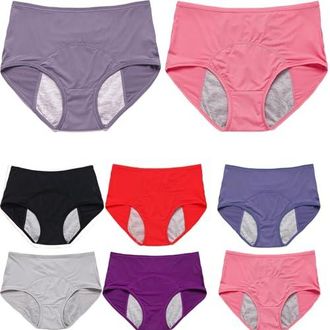 Generic Culotte taille haute en maille pour femme - Culotte en coton doux post-partum - Culotte menstruelle pour femme, 2 pi&egrave;ces., 6XL