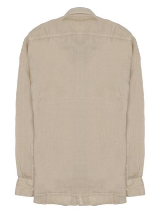 120% Lino Mens Linen Shirt Beige