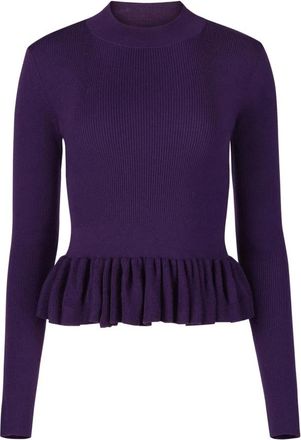 Nina Ricci Femme, Pulls, Violet, Taille: 40 FR Pull avec basque &agrave; volants