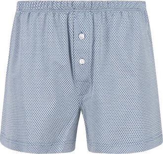 Novila Herren Shorts blau Jersey-Baumwolle unifarben