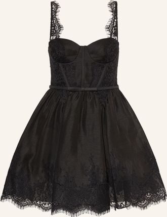 Zimmermann Cocktailkleid Valiant Mit Leinen Und Seide schwarz