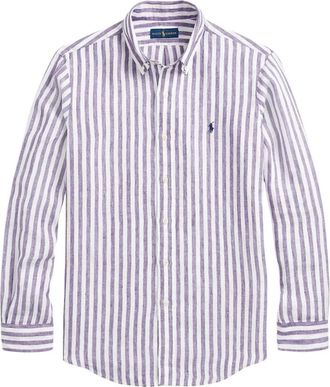 Polo Ralph Lauren Homme, Chemises, Multicolore, Taille: XL Custom Fit Striped Linen Shirt