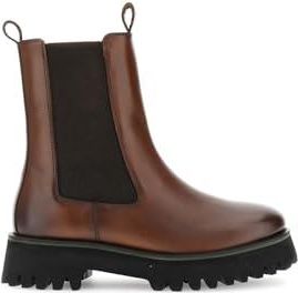 Caf&egrave;noir Bottines En Cuir &Agrave; La Cheville Avec &Eacute;lastiques, Pour Femme, Couleur Cognac, Taille 37