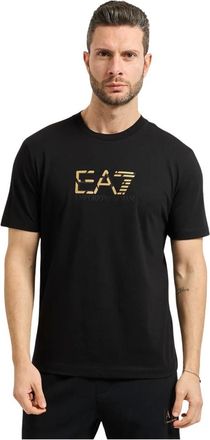 Emporio Armani Homme, Tops, Noir, Taille: 2XL T-shirt ras du cou en jersey de coton Premium Label Emporio Armani