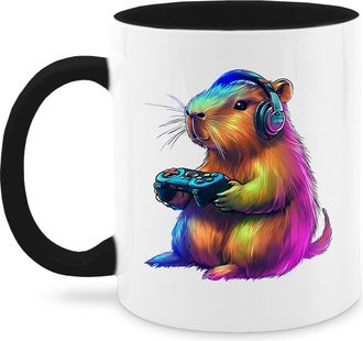 Shirtracer Tasse Tassen 325ml - Geschenke Capybara Gamer I Geschenk Capibara Gaming I Kapibara Geschenke Kabibara - 325 ml - Schwarz