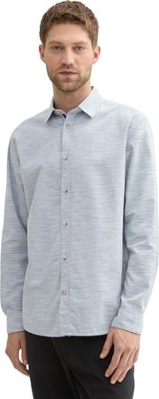 Tom Tailor Herren 1042650 Regular Fit Hemd mit Struktur, 36020-Mint Blue Irregular Structure, XL