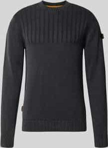 PME Legend Regular Fit Strickpullover aus reiner Baumwolle mit Label-Detail