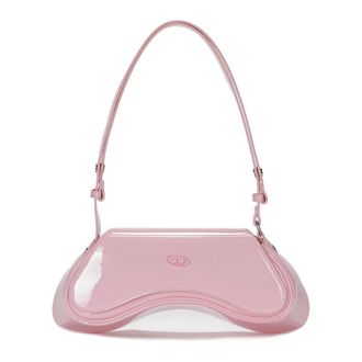 Diesel Femme, Sacs, Rose, Taille: ONE Size Sac &agrave; bandouli&egrave;re en cuir verni avec logo et fermeture &agrave; bouton