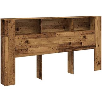 vidaXL Bett-Kopfteil mit Ablagen Altholz-Optik 200x18,5x102,5 cm vidaXL