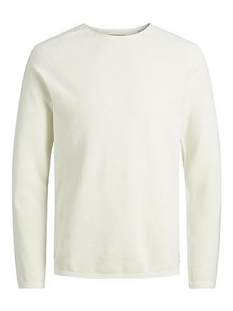Jack & Jones JJEHILL Knit Crew Neck Noos Sweater, Cloud Dancer, XXL Homme