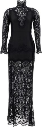 Paco Rabanne Femme, Robes, Noir, Taille: 40 FR Long Dress in Lace and Jersey
