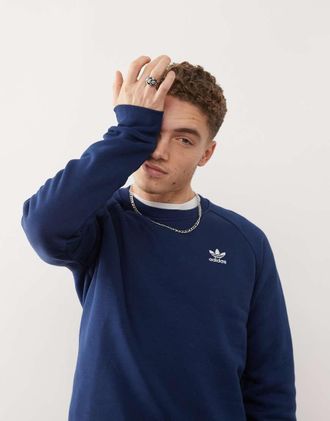 adidas Originals Essentials - Sweat à logo trèfle - Bleu marine