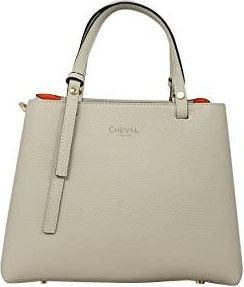 Cheval Firenze Sac à main Adhara, cuir véritable fabriqué en Italie, beige
