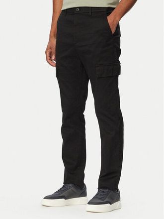 Calvin Klein Stoffhose Refined LV04LC619G Schwarz Regular Fit