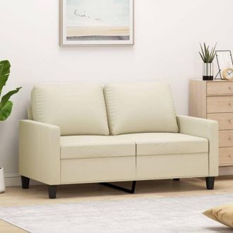 vidaXL 2-Sitzer-Sofa Creme 120 cm Kunstleder Vidaxl