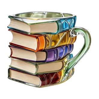Generico Kaffeetasse mit Buch: Neuartige 3D-Getr&auml;nketasse 350 ml, kreativ in Buchform, Wein mit Milch, niedliches und lustiges Getr&auml;nk f&uuml;r begeisterte Leser de