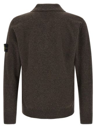 Stone Island Virgin Wool Polo Shirt - Brown