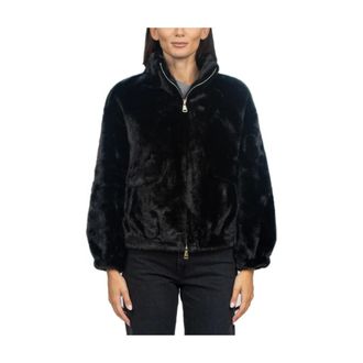 Zoe Giacca Ecopelliccia Corta Modello Bomber - - Jackets - Damen - Schwarzk - S