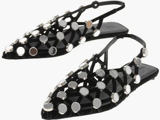 The Attico Slingback Ballet Flats GRID With Mirror Details size 36,5