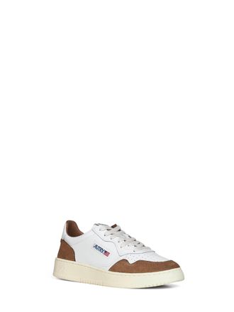 Autry Mens Sneakers Medalist Low White-Tobacco Leather Calf Trainers