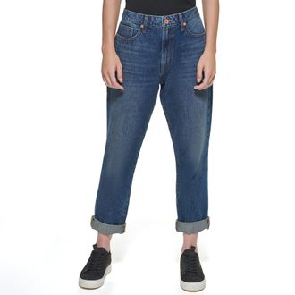 DKNY Womens Broome High Rise Vintage Jeans, Dark Wash Denim, 27